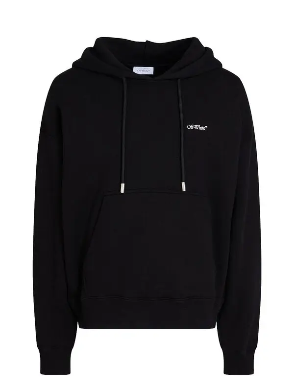 Off-White Printed French Cotton-terry Hoodie - Black