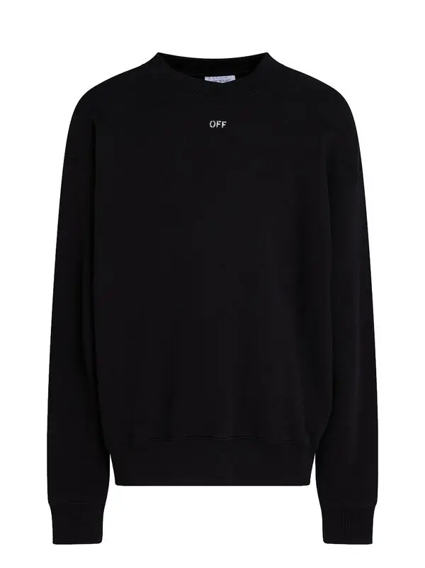 Off-White Logo-print Cotton-terry Sweatshirt - Black