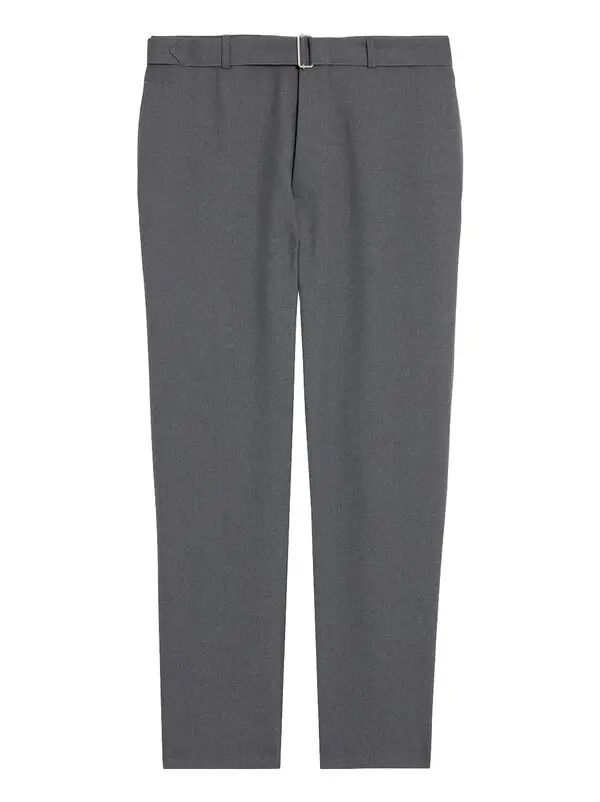 Officine Générale Belted Wool Pants - Anthracite