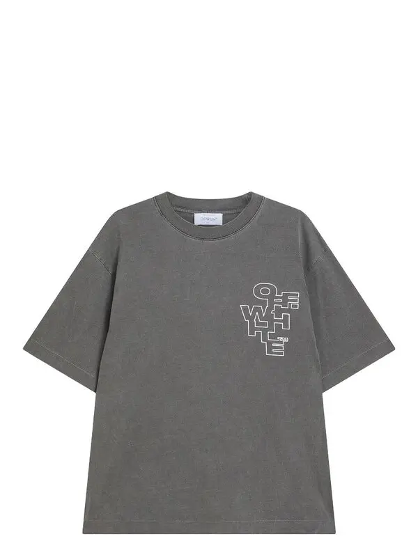Off-White Printed Cottonjersey Tshirt - Anthracite