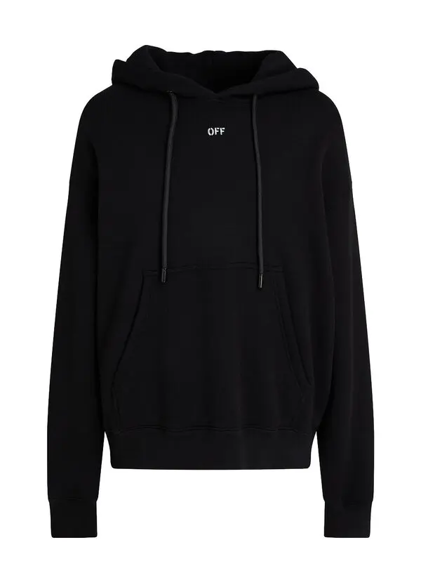 Off-White Logo-print Cotton-terry Hoodie - Black