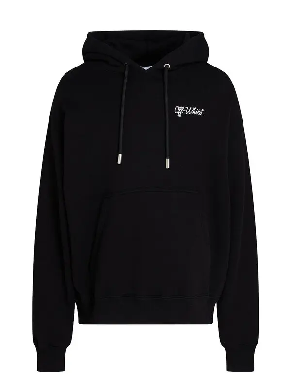 Off-White Logo-print Cotton-terry Hoodie - Black