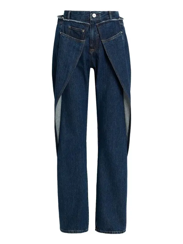 BETTTER Layered Straight-leg Jeans - Dark Denim