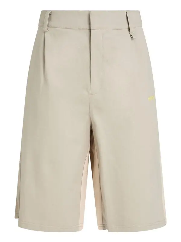 Off-White Printed Cotton-twill Shorts - Stone