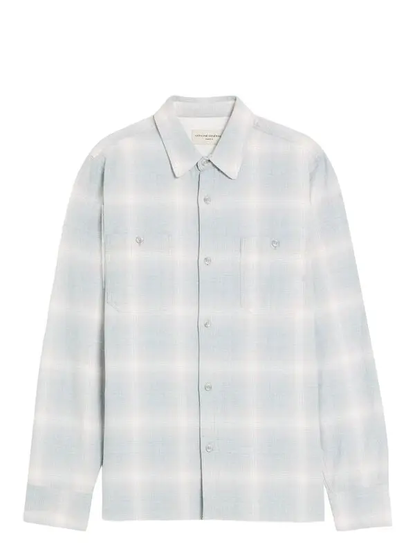 Officine Générale Checked Cottonflannel Overshirt - Light Gray