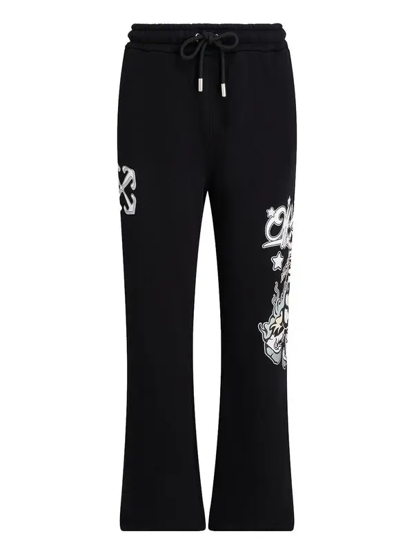 Off-White Printed French Cottonterry Sweatpants - Black