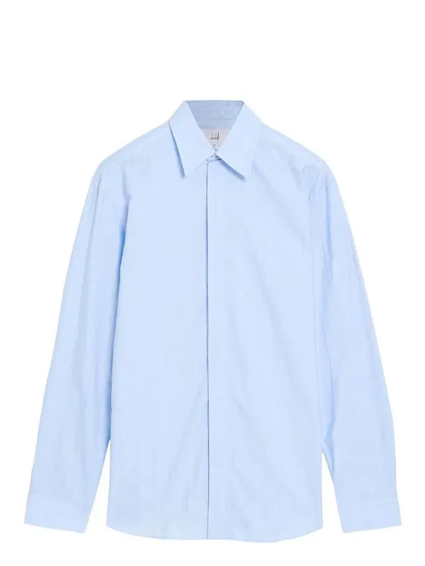 Dunhill Embroidered Cottonpoplin Shirt - Light Blue