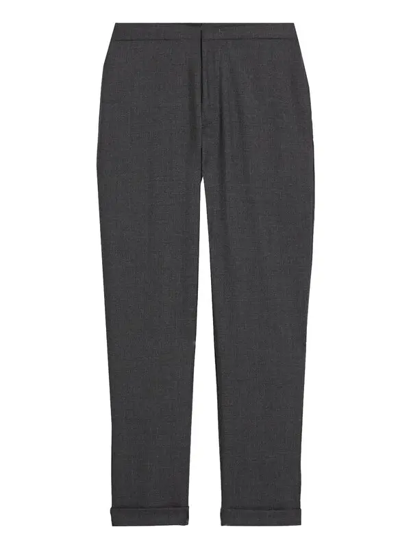 Officine Générale Tapered Grain De Poudre Wool Pants - Dark Gray