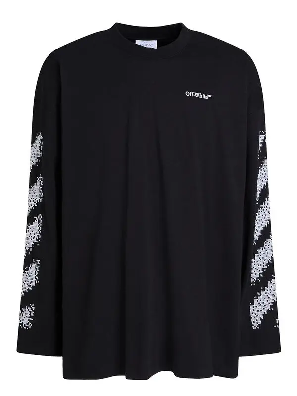 Off-White Embroidered Cottonjersey Tshirt - Black