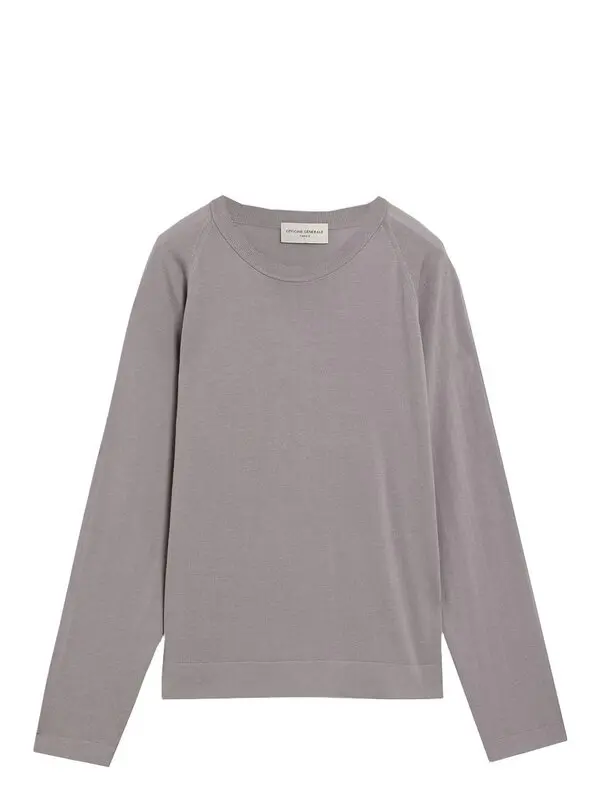Officine Générale Nate Lyocell And Cotton-blend Sweater - Gray