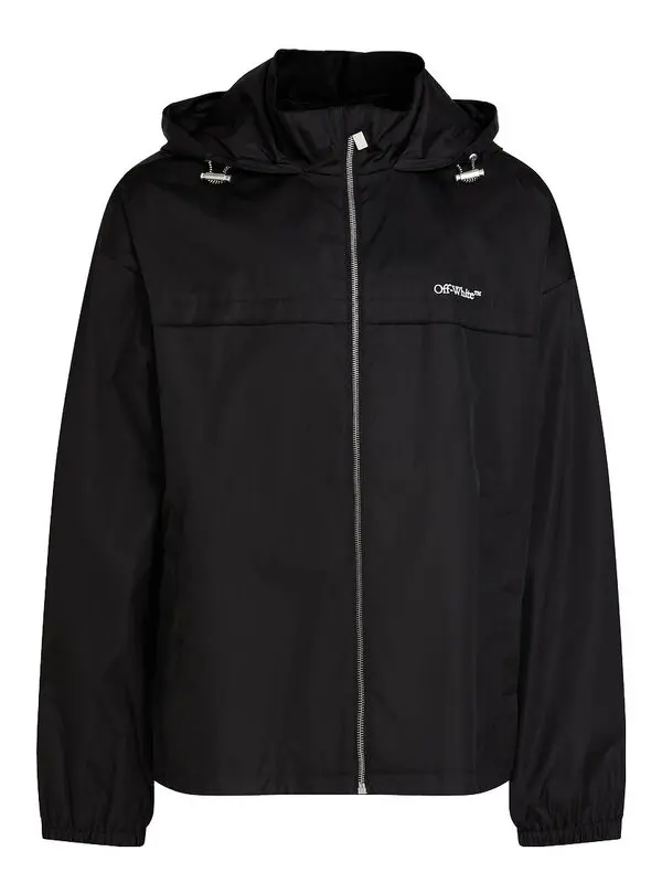 Off-White Shell Hooded Jacket - Black