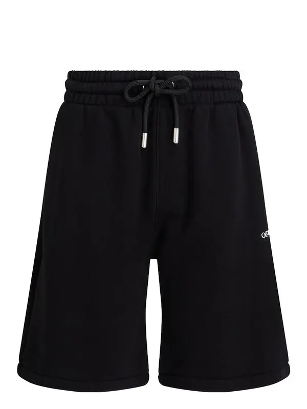 Off-White Printed French Cotton-terry Shorts - Black