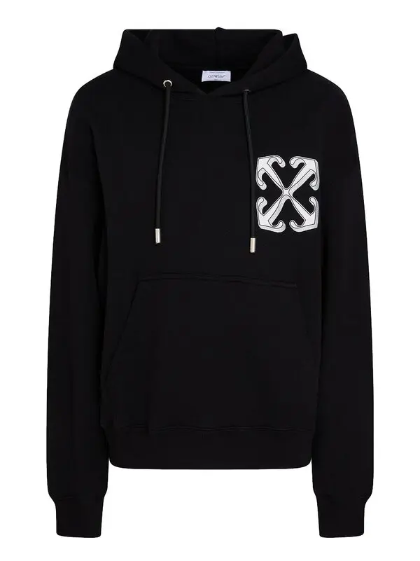 Off-White Printed French Cotton-terry Hoodie - Black