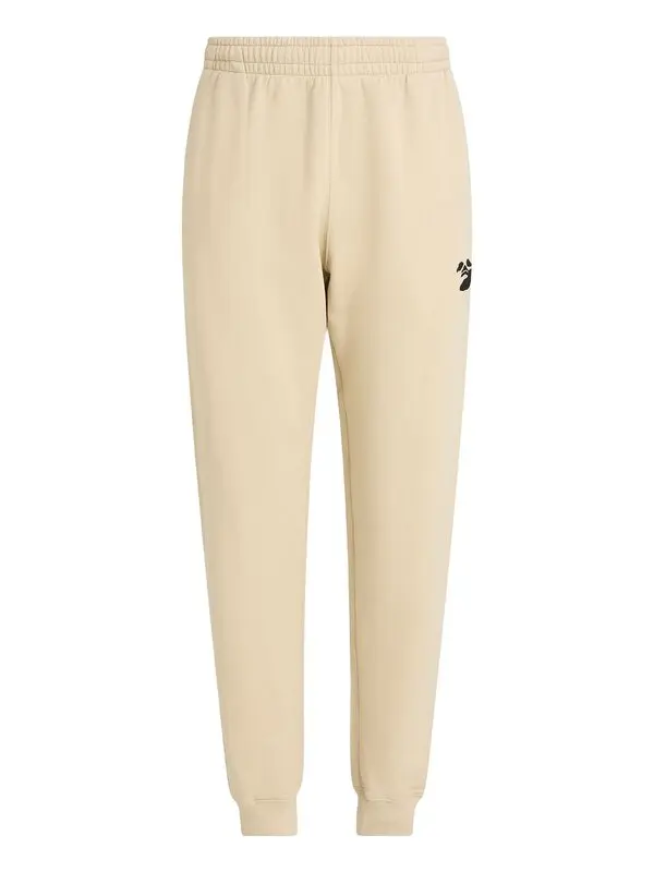 Off-White Embroidered Cottonjersey Sweatpants - Beige