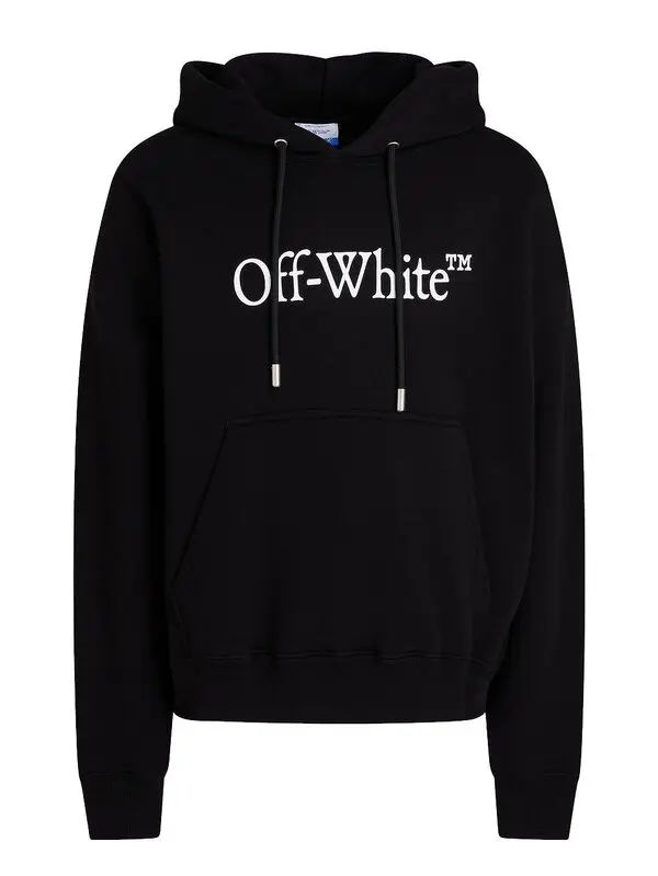 Off-White Logo-print Cotton-terry Hoodie - Black