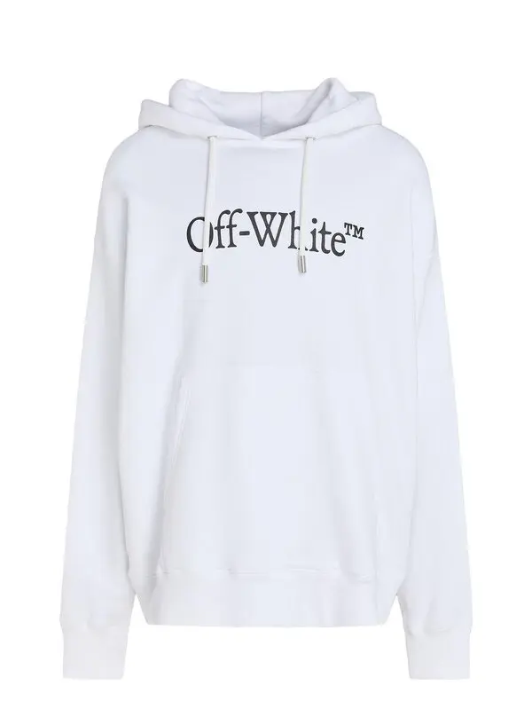 Off-White Logo-print Cotton-terry Hoodie - White