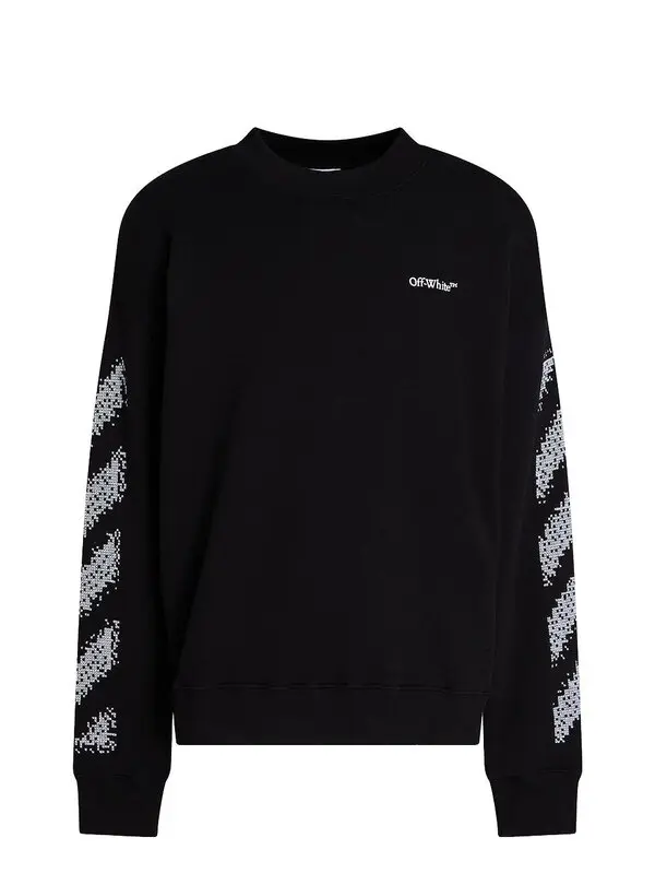 Off-White Printed French Cotton-terry Sweatshirt - Black
