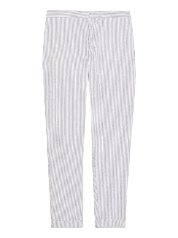 Officine Générale Joseph Slim-fit Striped Cotton-seersucker Trousers - White