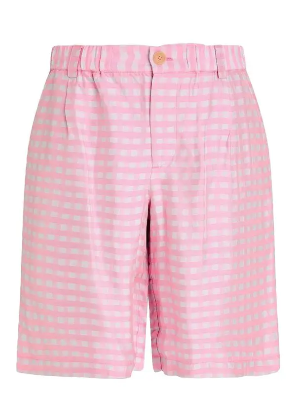 Jacquemus Gingham Twill Shorts - Baby Pink