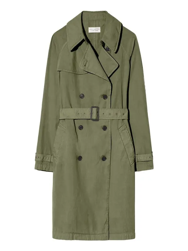 NILI LOTAN Ameline Trench Coat - Dark Camo