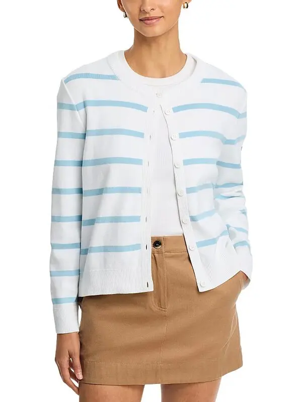 Saint James Perpignan Cotton Cardigan - Blanc/nuance