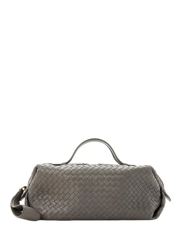 Bottega Veneta Gioco Intrecciato Woven Handbag - Basalt/muse Brass