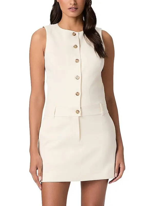 Paige Soho Button Front Dress - Bone