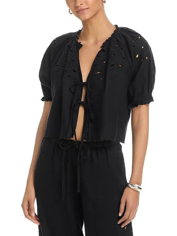 Rails Lizbeth Linen Top - Black