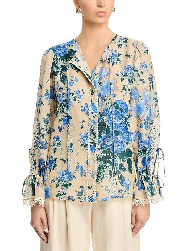Kobi Halperin Floral Print Blouse - Ecru Multi