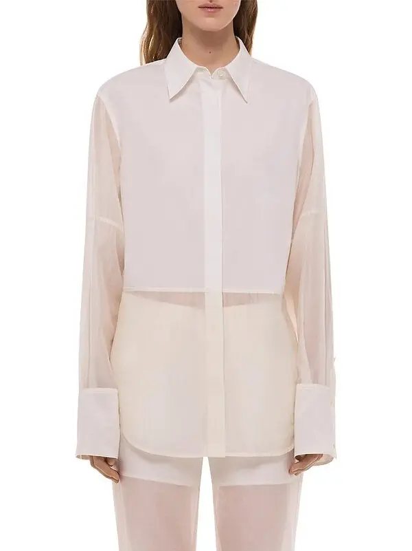Helmut Lang Sheer Shirt - White/soft White