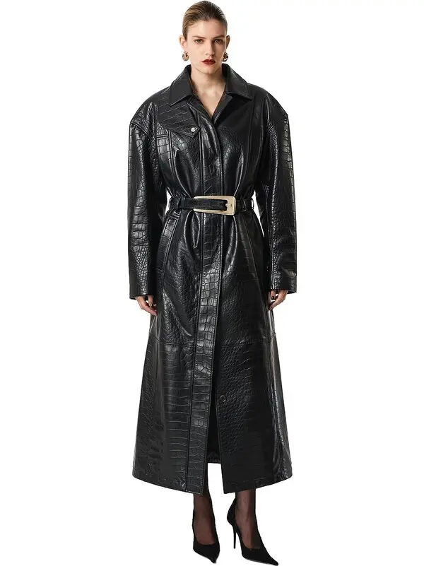 REVOLVE LOS ANGELES Nikita Leather Coat - Black