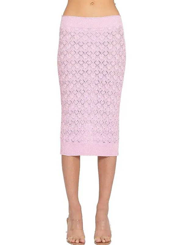 DES_PHEMMES Openwork Tube Skirt - Candy Pink