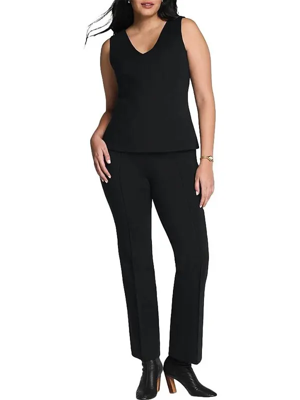 Spanx Perfectfit Ponte Pintuck Kick Flare Pants - Classic Black