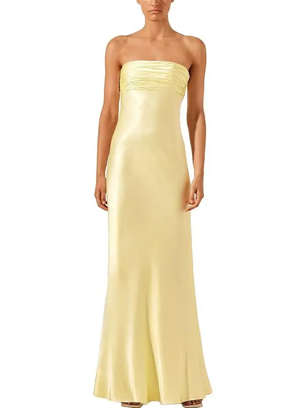 Shona Joy La Lune Strapless Maxi Dress - Lemon