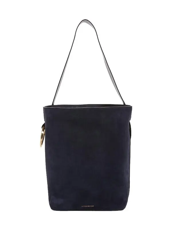 Victoria Beckham Dia Leather & Suede Bucket Bag - Navy