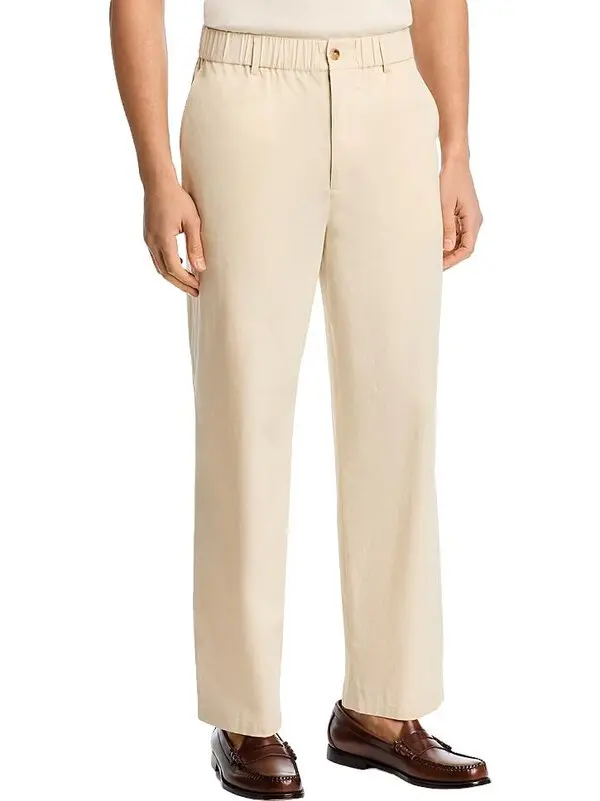 FRAME Relaxed Fit Cotton Trousers - Light Beige
