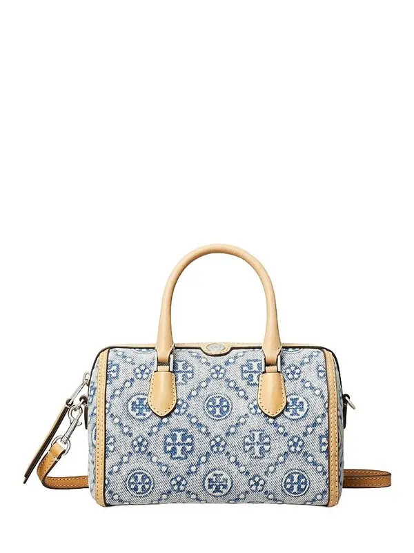 Tory Burch T Monogram Denim Crossbody - Powder Blue