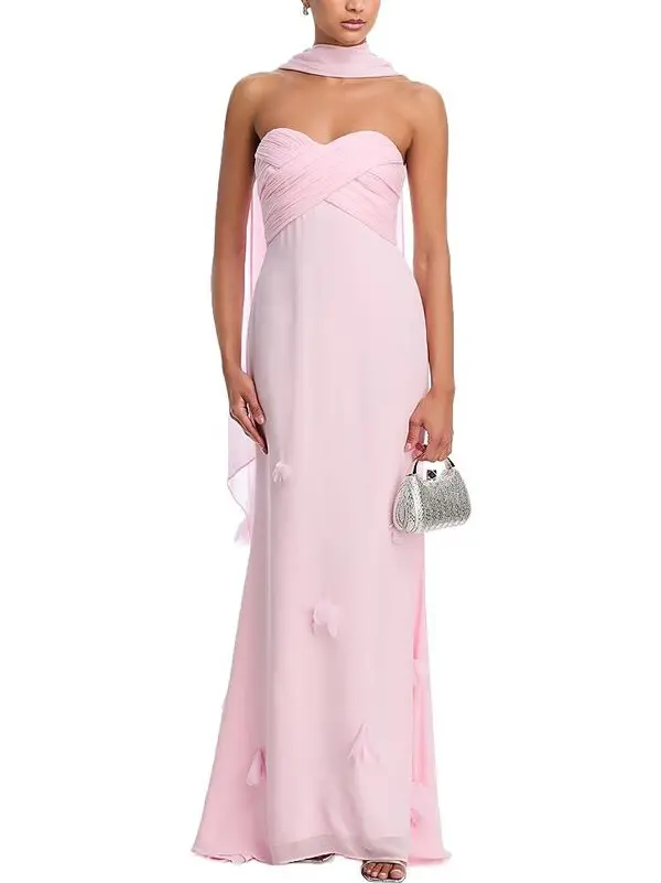SELF-PORTRAIT Georgette Scarf Maxi Dress - Pink