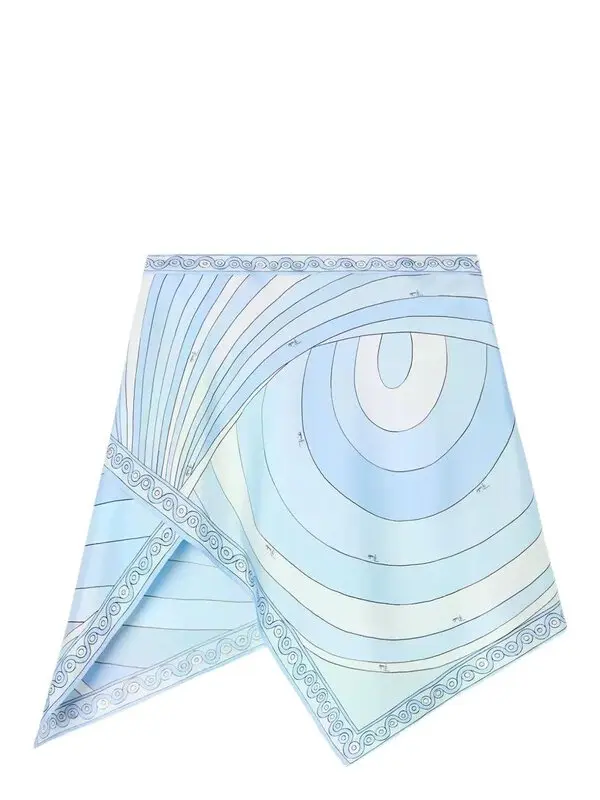 Emilio Pucci Iride-print Silk Scarf Skirt - Blue