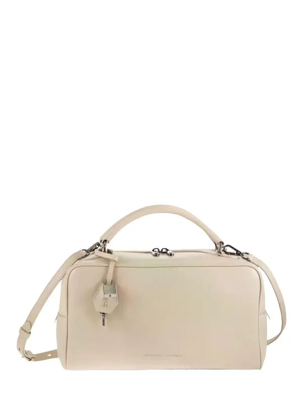 Brunello Cucinelli Padlock Explorer Leather Tote - Neutrals