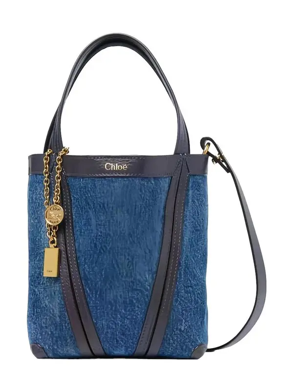 Chloé Charm Detail Mini Tote - Blue