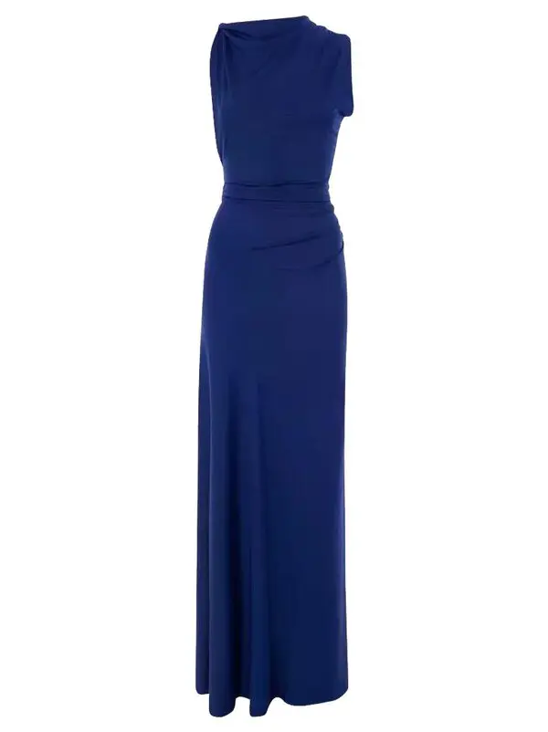 Victoria Beckham Sleeveless Draped Maxi Dress - Blue