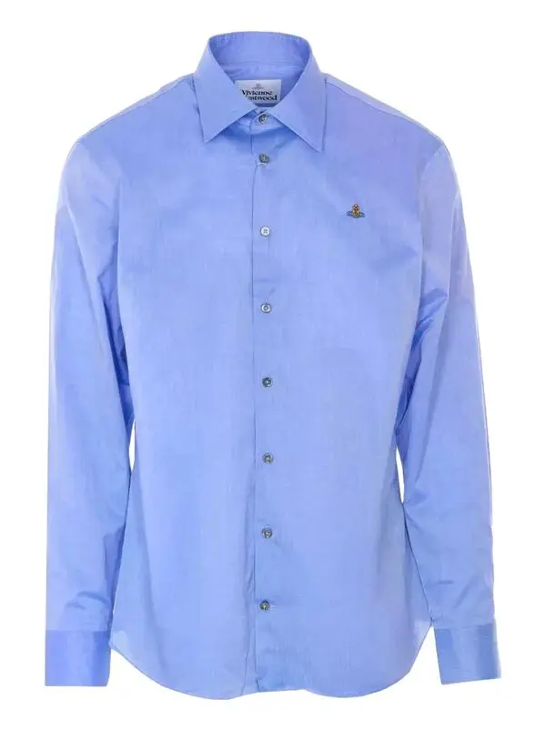VIVIENNE WESTWOOD Ghost Embroidered-logo Shirt - Blue