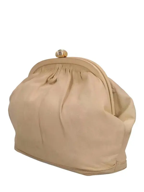 Vintage Leather Clutch Bag - Neutrals