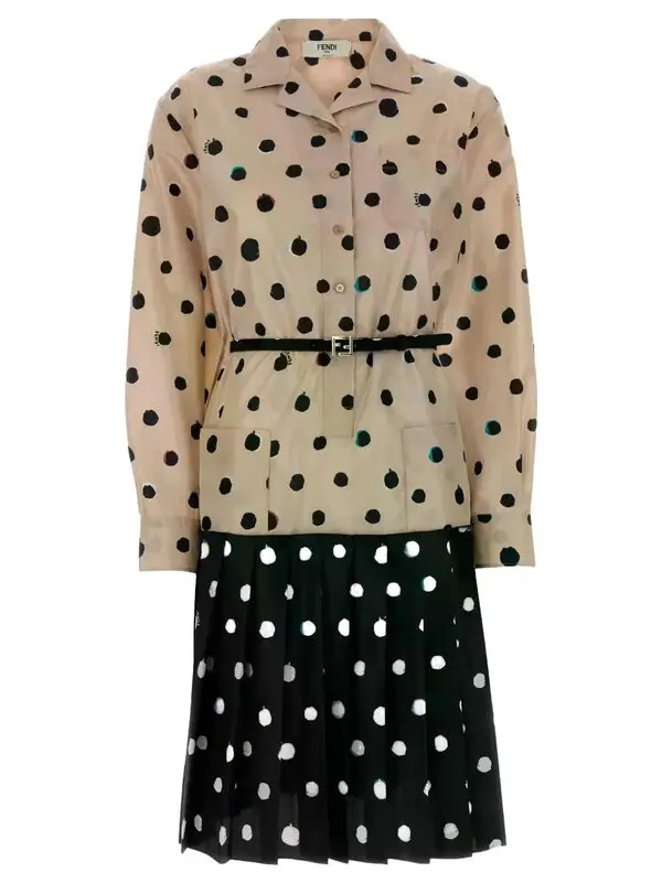 Fendi Polka-dot-pattern Dress - Neutrals