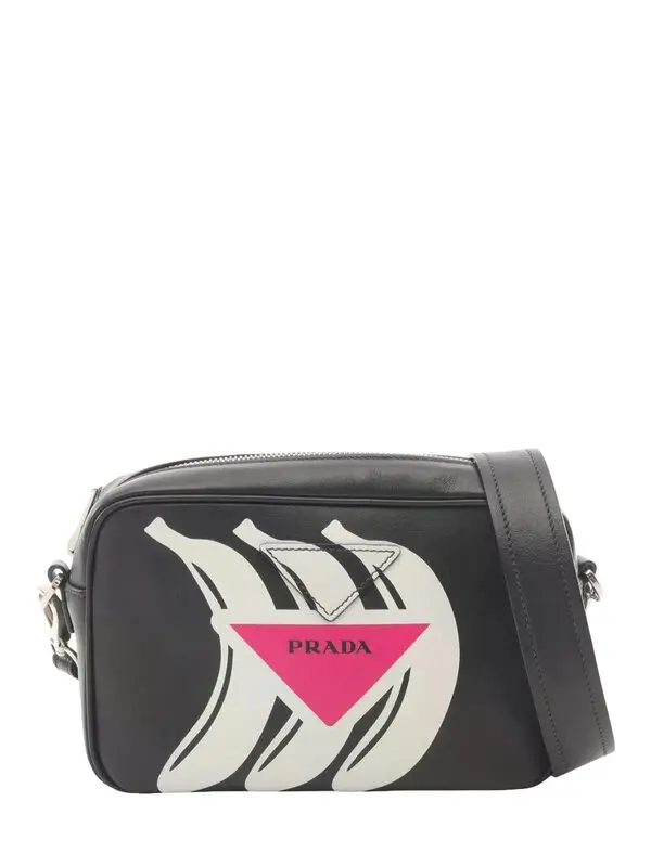 Prada 2010-2016 City Calf Banana Camera Bag - Black