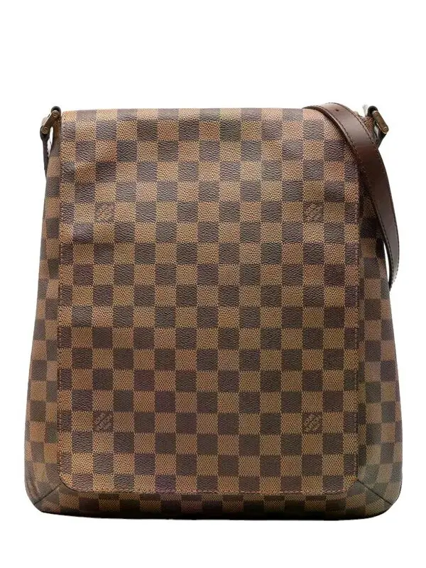 LOUIS VUITTON 2004 Damier Ebene Musette Salsa Gm Crossbody Bag - Brown