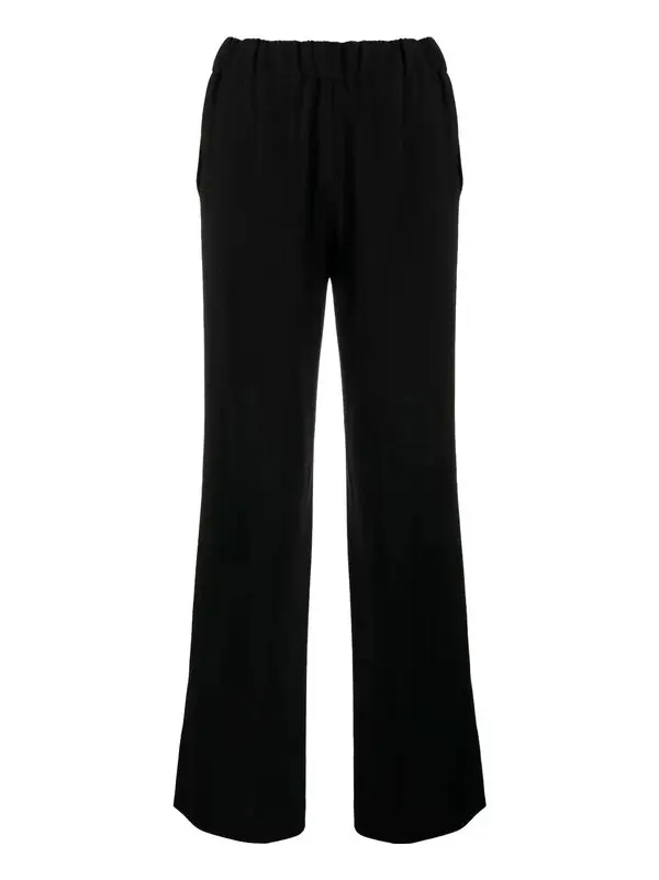 Alberto Biani Flared Crepe Trousers - Black