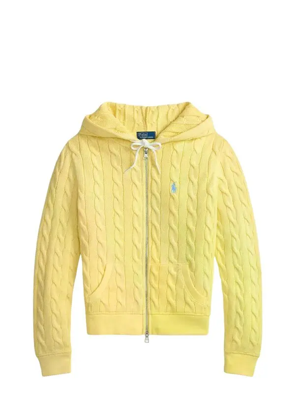 Polo Ralph Lauren Cable Knit Full Zip Hoodie - Yellow