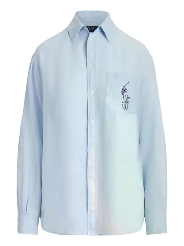 Polo Ralph Lauren Logo-embroidered Linen Shirt - Blue